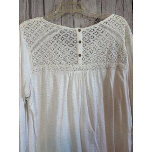 Fat Face | Tops | Fat Face Boho White Knit Top Lace Trim Casual Party ...